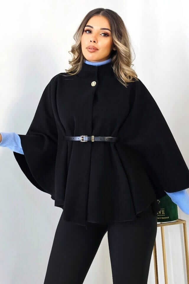 Capa stofa Amalia, Negru - Andress Boutique